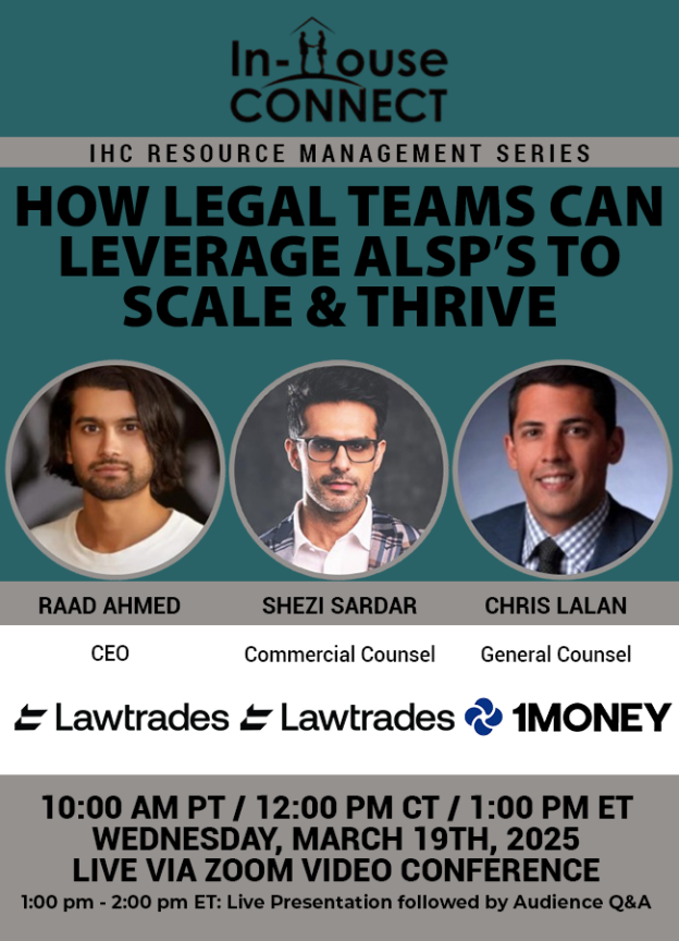 How Legal Teams Can Leverage ALSPs to Scale & Thrive - In-House Connect